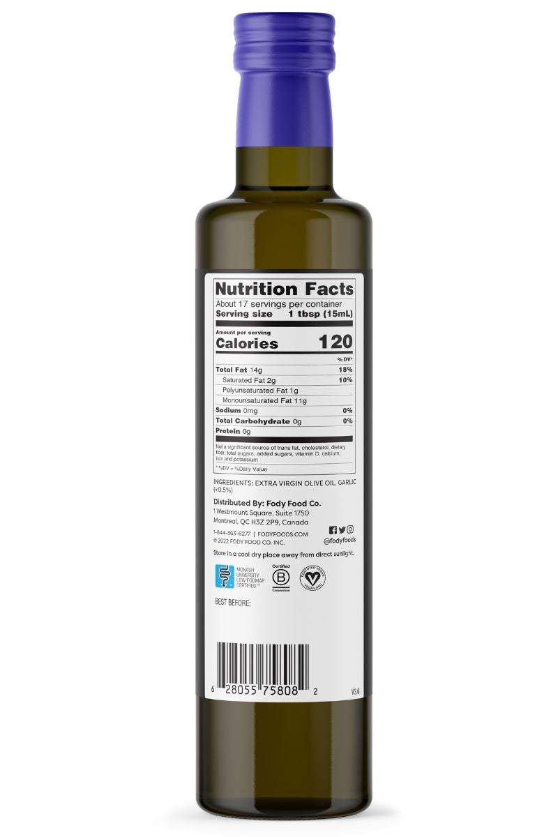 Low FODMAP Certified IBS Friendly Cooking Oil Italy Fody Garlic Infused ...