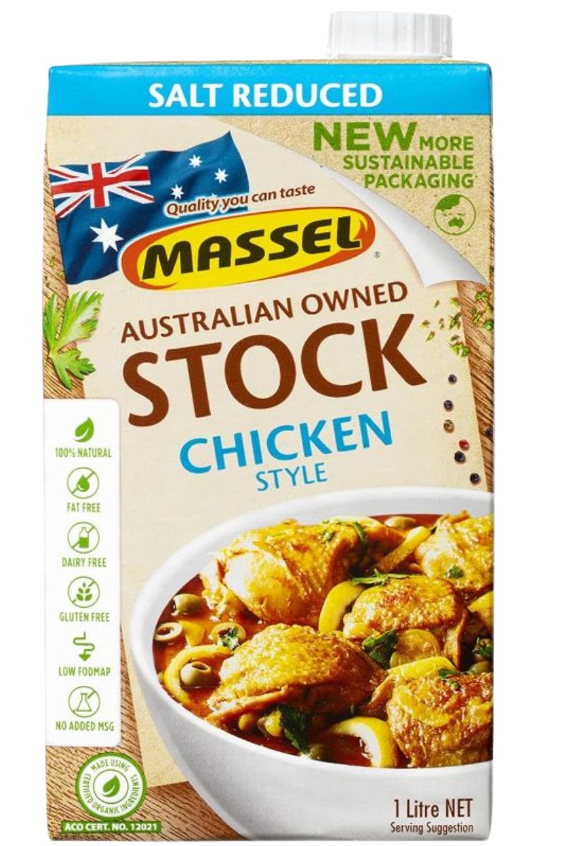 MASSEL Liquid Stock REDUCED SALT - Chicken Style (1 Litre) – FODMarket Ltd