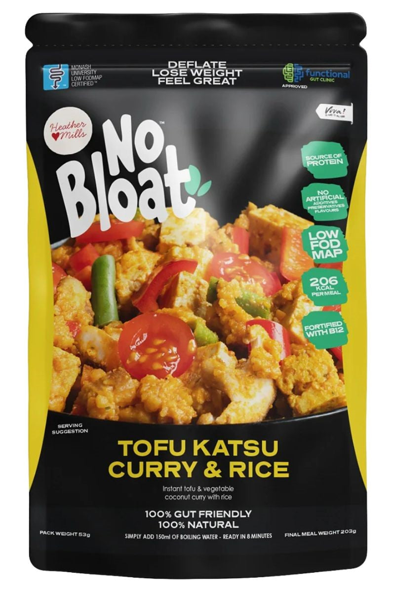 NO BLOAT Instant Meal - Tofu Katsu Curry & Rice (53g dehydrated ...