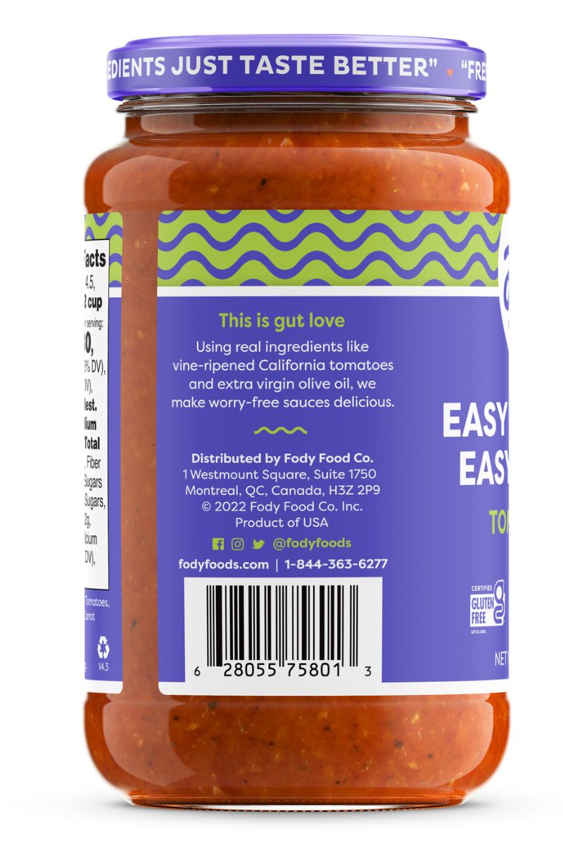 FODY Pasta Sauce - Tomato Basil Pasta (550g) – FODMarket Ltd